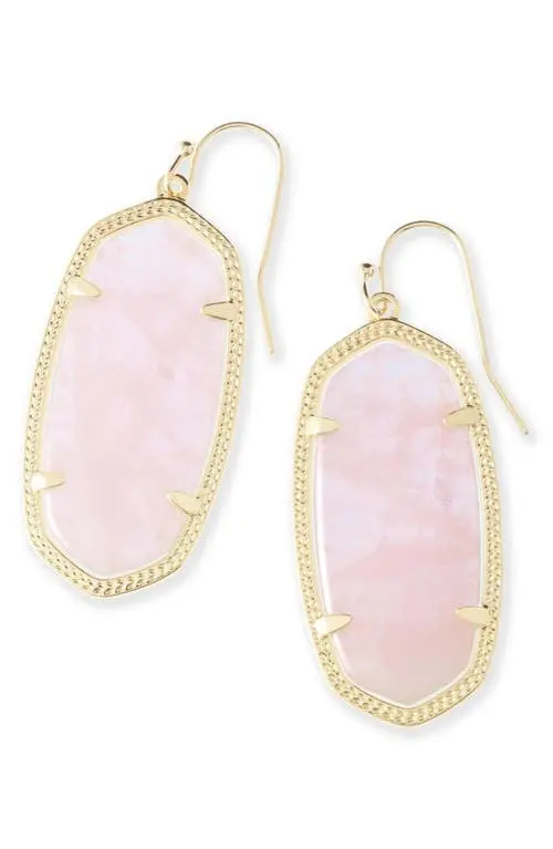 Kendra Scott Elle Drop Earrings - Rose Quartz/gold