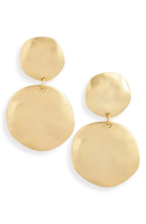 KARINE SULTAN Double Disc Drop Earrings - Gold