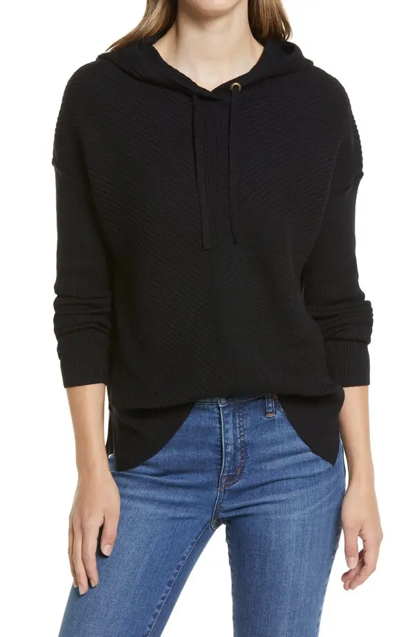 Buy Caslon Caslon Rib Hoodie - Beige Oatmeal Light Heather At 40% Off |  Editorialist