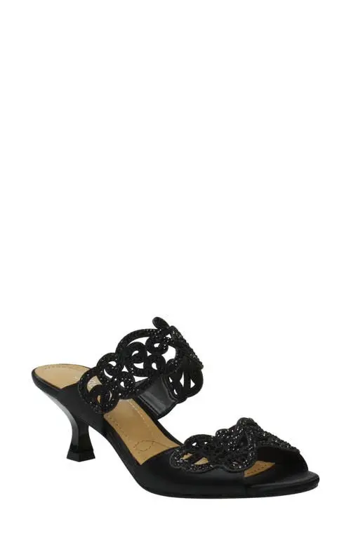 J. Reneé Francie" Evening Sandal - Black Fabric