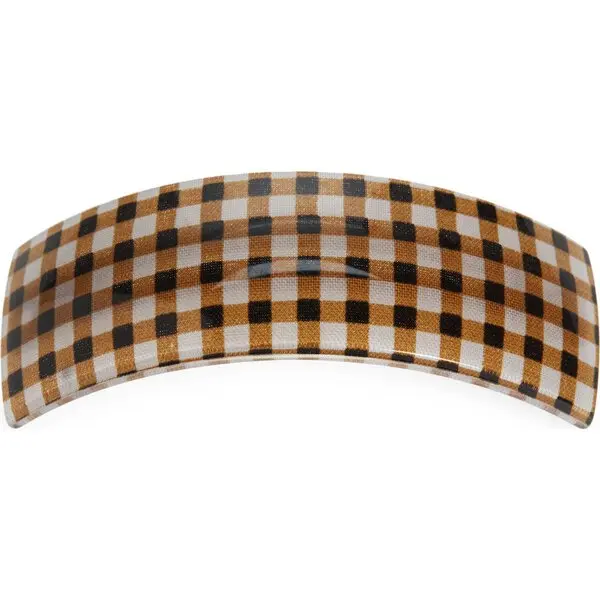 France Luxe Volume Rectangle Barrette - Whiskey Check