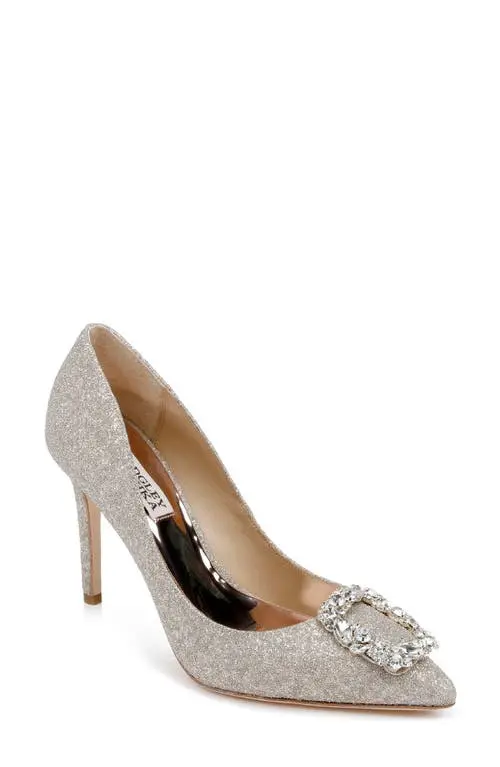 Badgley Mischka Cher Crystal Embellished Pumps - Champagne