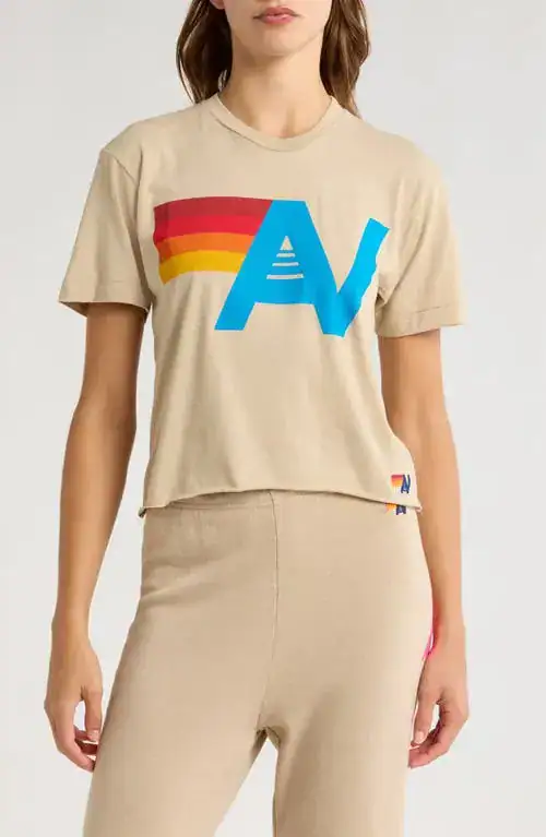 Aviator Nation Logo Boyfriend Tee - Sand | Editorialist
