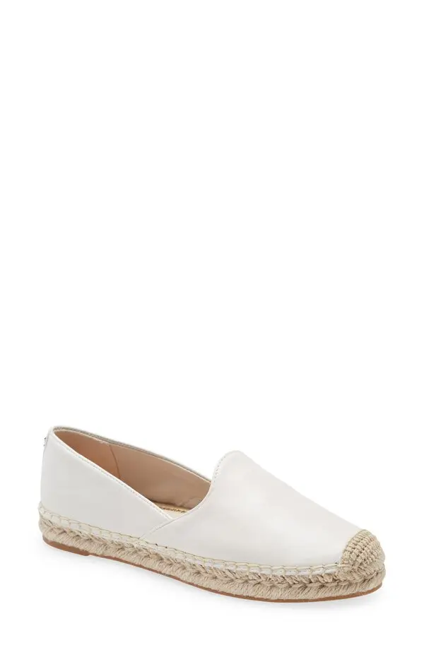 Sam Edelman Kesia Espadrille Flat In Bright White Leather 60