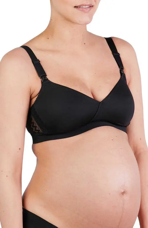 CACHE COEUR Serena Wireless Lace Nursing Bra - Black