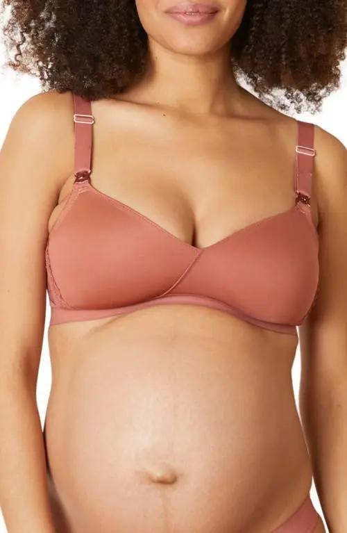 CACHE COEUR Serena Wireless Lace Nursing Bra - Terracotta