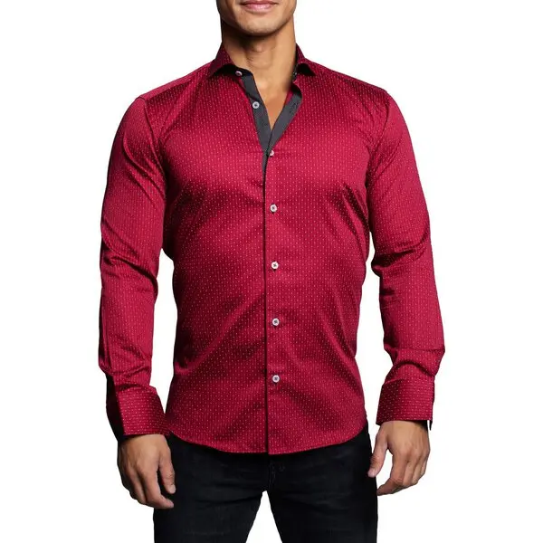 MACEOO Einstein Dotline Contemporary Fit Button-up Shirt