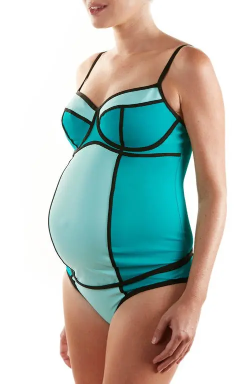 CACHE COEUR Rosy Two-piece Maternity Tankini Swimsuit - Mint