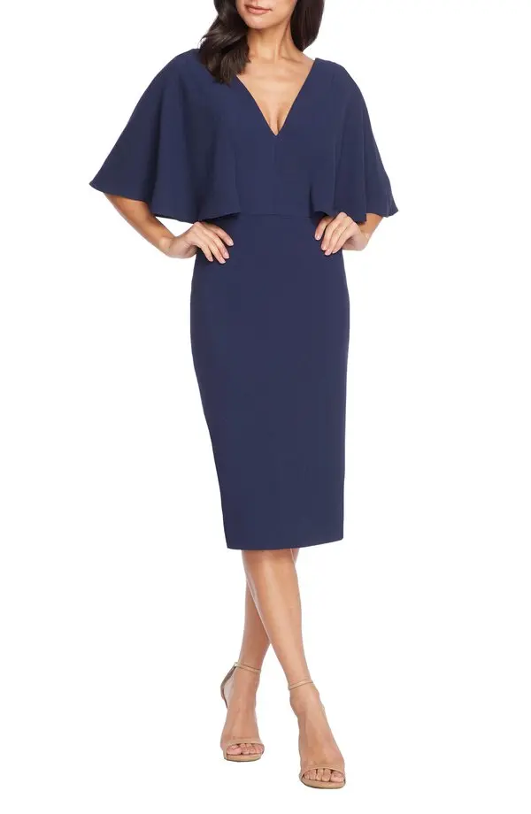 Dress The Population Louisa Butterfly Sleeve Cocktail Dress - Navy |  Editorialist