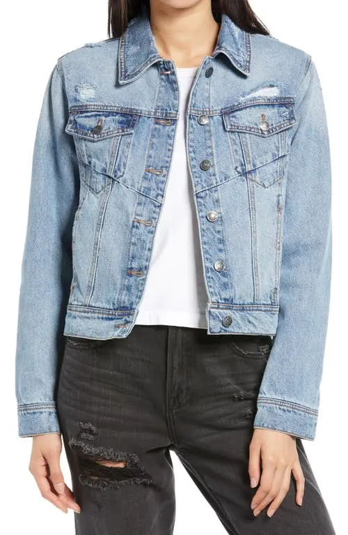 HIDDEN JEANS Fitted Denim Trucker Jacket
