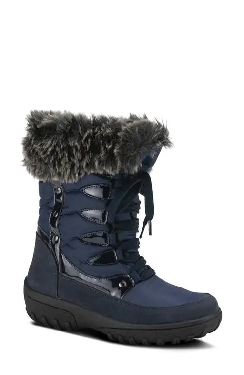 SPRING STEP SHOES Stormy Waterproof Winter Boot - Navy Faux Fur ...