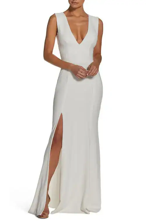 open lace back dress Dress the Population Sandra Gown – The Dressing Room main image 0