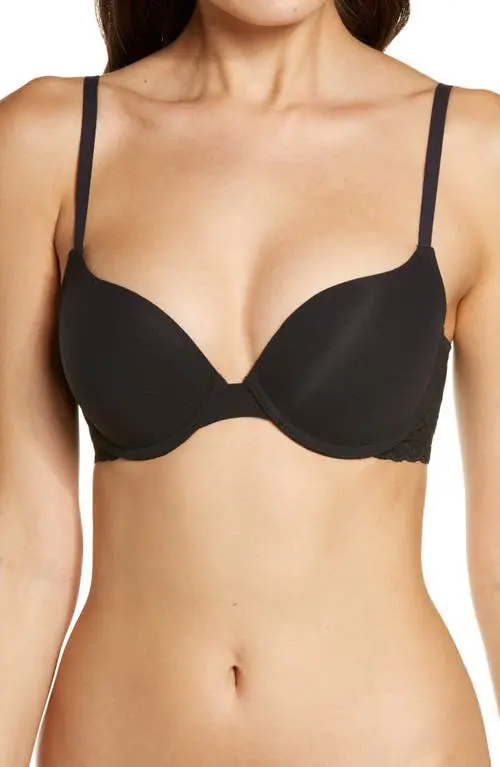 Natori Sheer Glamour Push-up Underwire Bra - Black