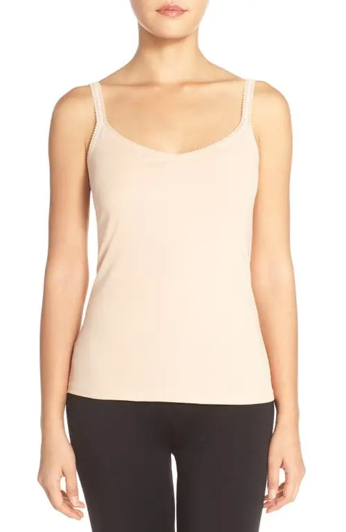 ON GOSSAMER Reversible Stretch Cotton Camisole - Champagne