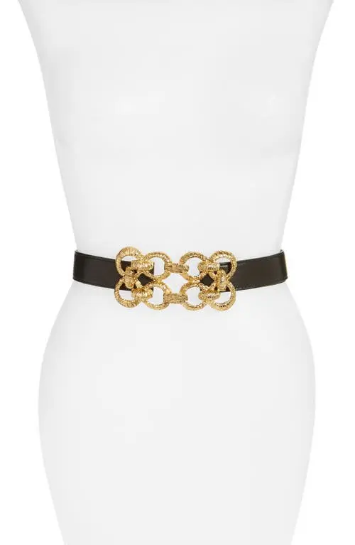 Raina Leather Stretch Belt - Black