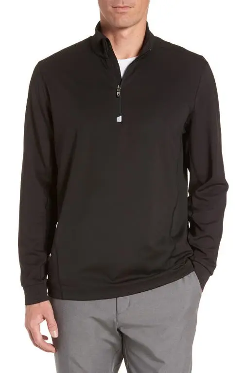 Cutter & Buck Traverse Stretch Quarter Zip Pullover - Black