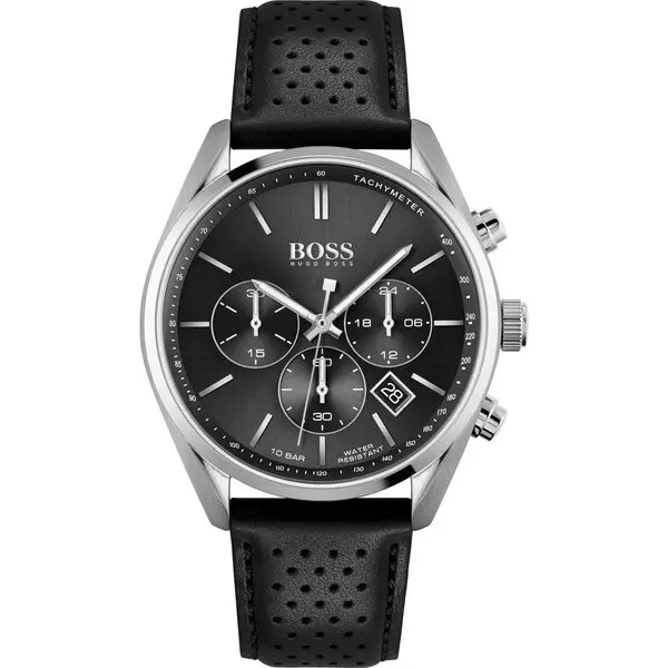 Hugo Boss Champion Chronograph Strap Watch - Black