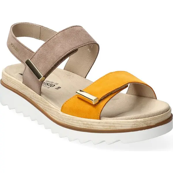 Mephisto Dominica Platform Sandals - Mango/grey