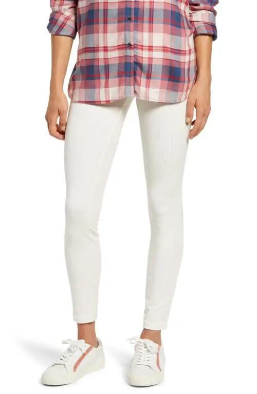 Hue Corduroy Leggings - White Satin
