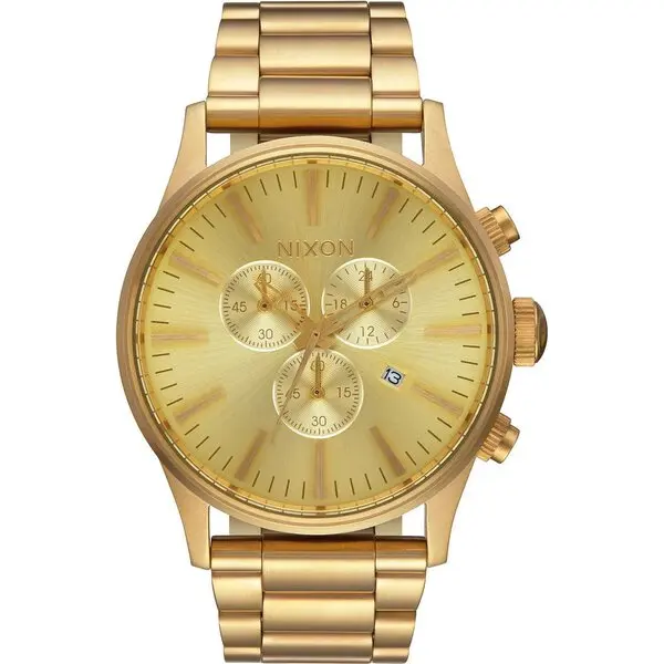 Nixon The Sentry' Chronograph Bracelet Watch - Gold