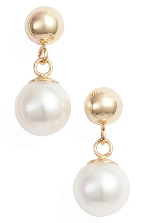 POPPY FINCH Pearl Drop Earrings - Yellow Gold/pearl