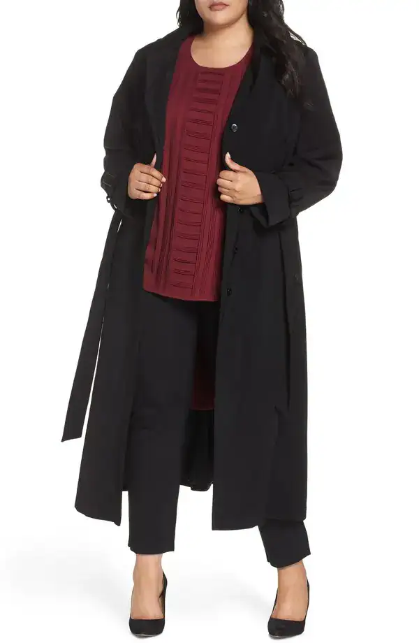 Gallery Long Nepage Raincoat With Detachable Hood Liner In Black