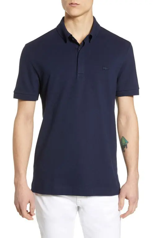 Lacoste Paris Regular Fit Stretch Polo - Navy Blue