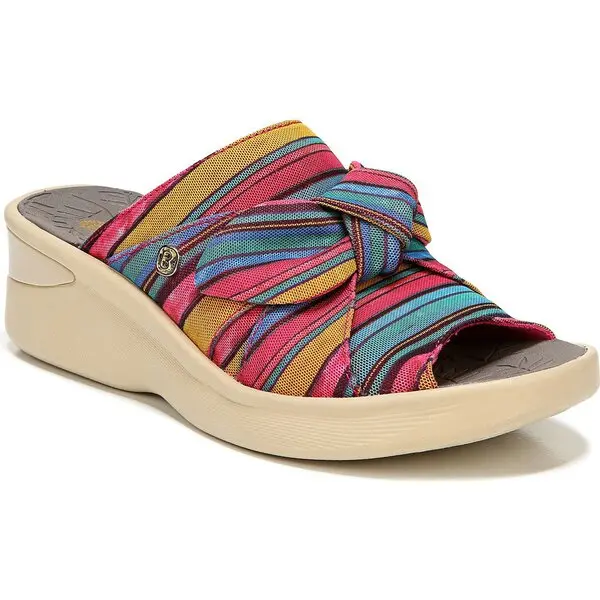 LIFESTRIDE Bzees Smile Wedge Slide Sandal - Raspberry Fabric