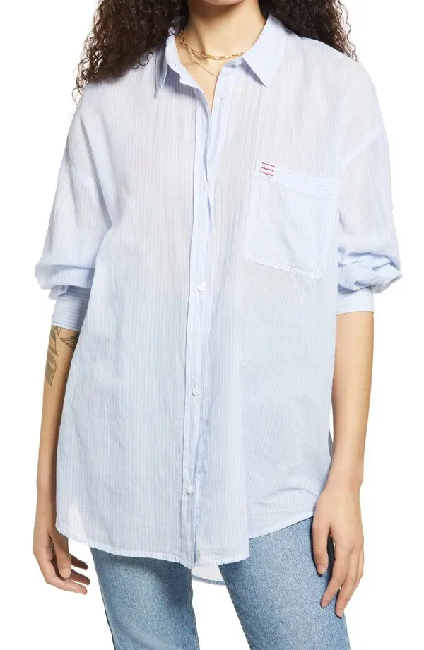sky blue slip dress Women’s Denim Crew Neck Slip Dress - Size XS