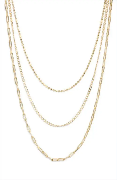 Argento Vivo Three-row Layered Chain Necklace - Gold