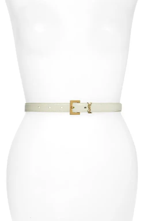 Saint Laurent Cintura Leather Belt - Crema Soft