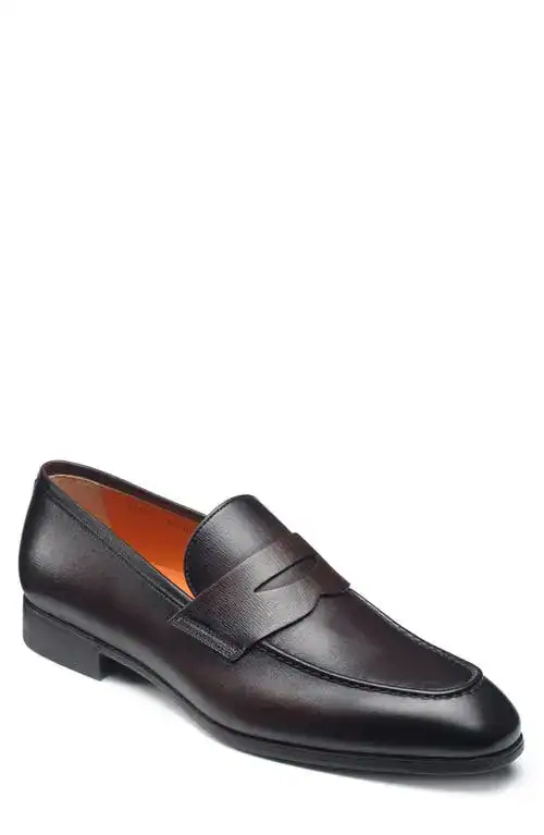 Santoni Gavin Penny Loafer - Brown | Editorialist display picture 1
