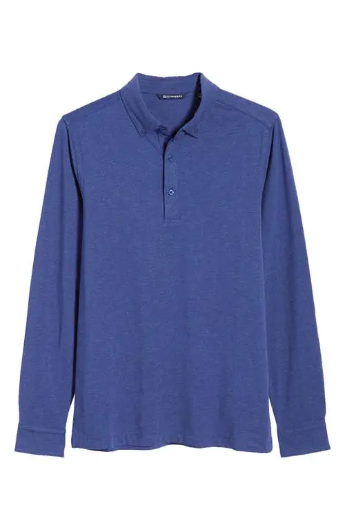 Cutter & Buck Advantage Drytec Long Sleeve Performance Polo - Tour Blue Heather