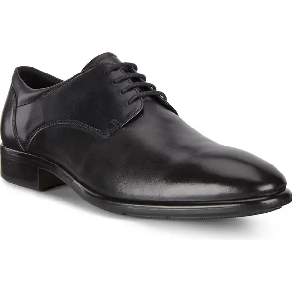Ecco Citytray Plain Toe Derby - Black