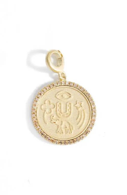 Meira T 14k Gold Diamond Coin Charm Pendant - Yellow Gold
