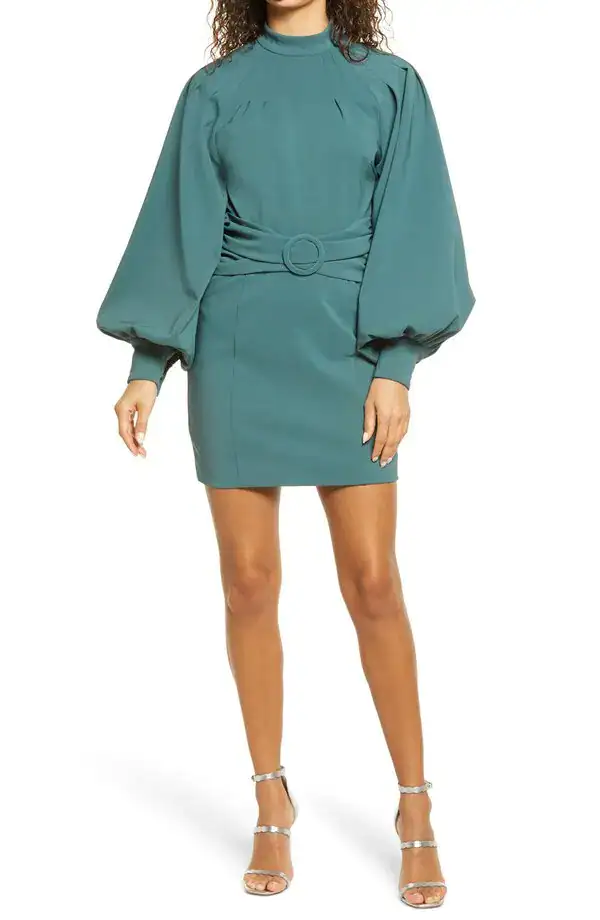Lavish Alice Open Back Long Balloon Sleeve Cocktail Dress In Deep Pine  Green - 50% Off | Editorialist
