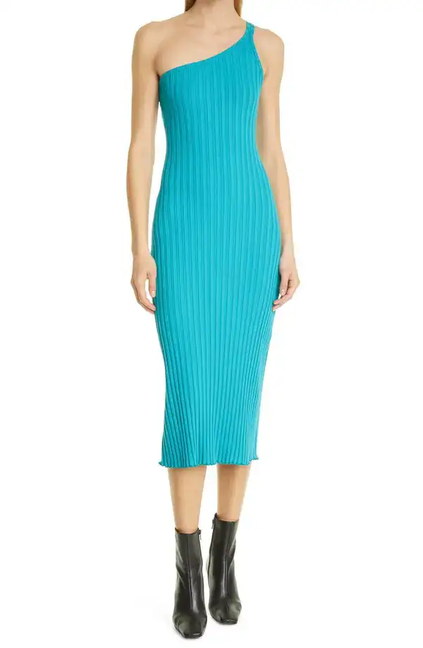 simon miller ribbed dress Simon Miller Womens Ribbed Long Sleeve Round Neck Maxi Sheath Dress XS / Black
