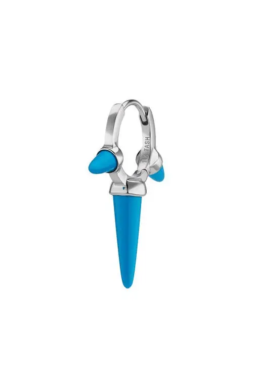 MARIA TASH Triple Long Turquoise Spike Clicker Earring - White Gold