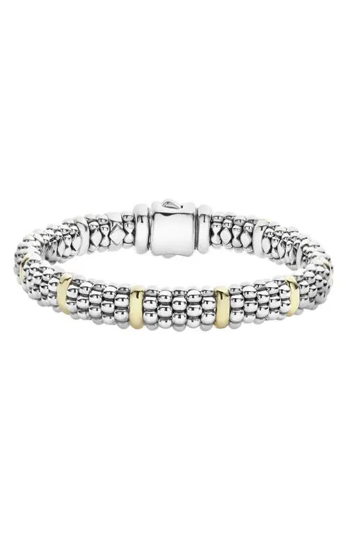Lagos Oval Caviar Rope Bracelet - Silver/gold