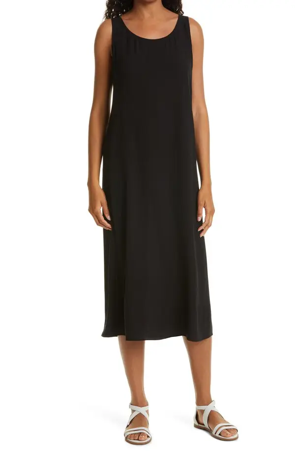 chinese dress ladies Crushed Silk Tiered Dress – Eileen Fisher Renew