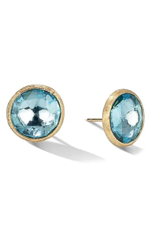 Marco Bicego Jaipur Blue Topaz Stud Earrings - Yellow Gold