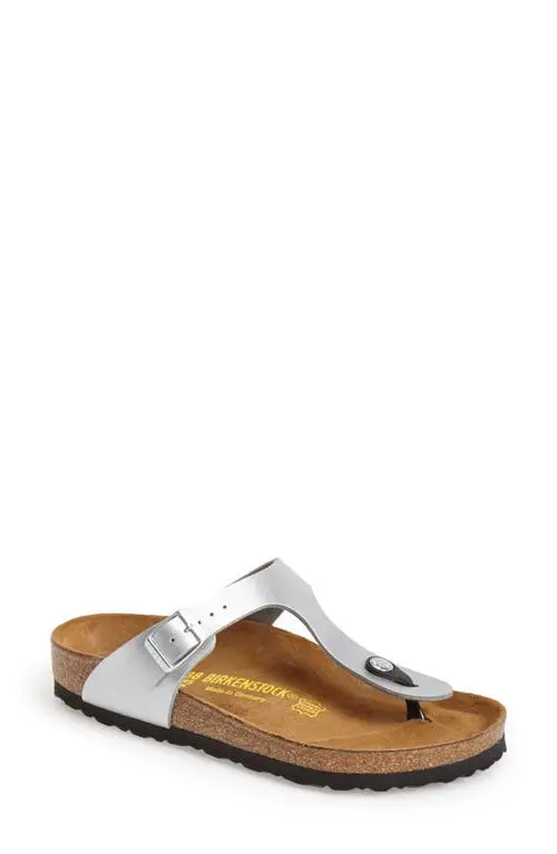 BIRKENSTOCK Gizeh Birko-flor Sandal - Silver