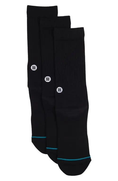 Stance Icon Assorted 3-pack Crew Socks - Black