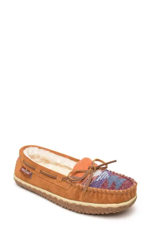 Minnetonka Tilia Faux Fur Lined Slipper - Brown Multi