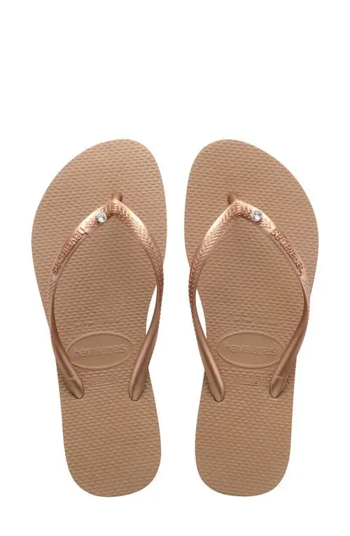 Havaianas Slim Crystal Flip-flop - Rose Gold