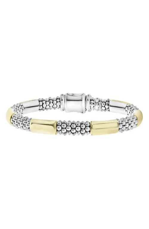 Lagos Signature Caviar High Bar Rope Bracelet - Silver/gold