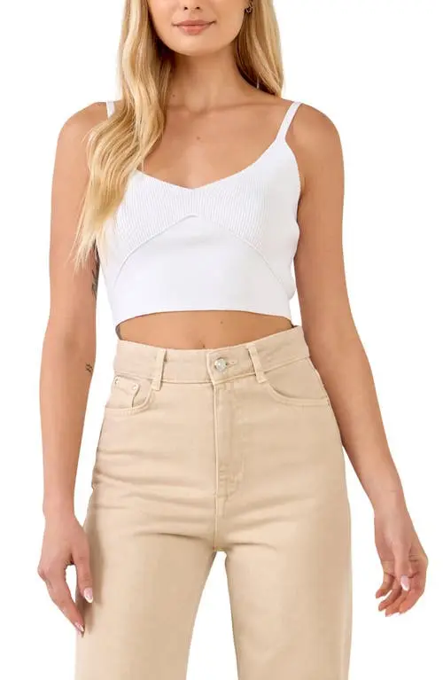 Endless Rose Knit Bralette Top - White