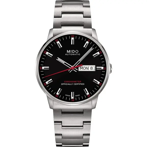 MIDO Commander Chronometer Bracelet Watch - Silver/black