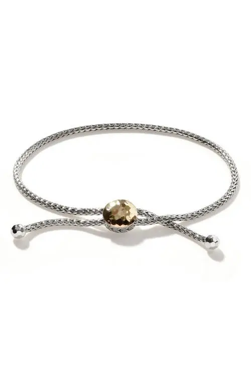 John Hardy Palu Sterling & 18k Gold Adjustable Slider Bracelet - Silver/ Gold