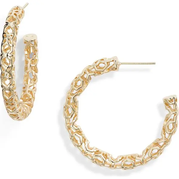 Kendra Scott Maggie Medium Hoop Earrings - Gold Filigree